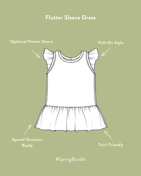 flutter sleeve dress pdf pattern - Brindille & Twig